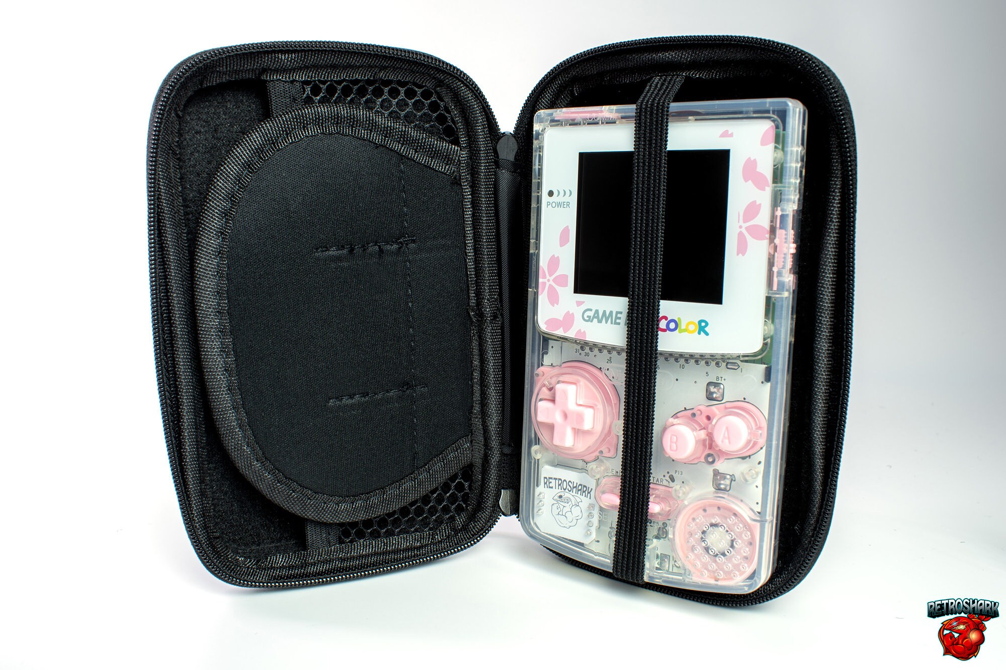 Custom Clear Pink White Game Boy Color IPS Original Size, LED Battery ...