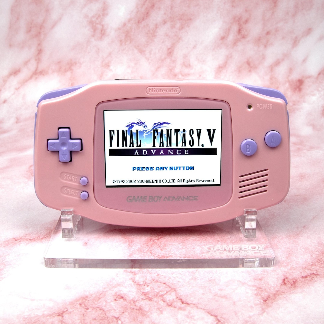 Custom Pink Game Boy Advance IPS 2.9" Screen – Purple Buttons, Audio ...