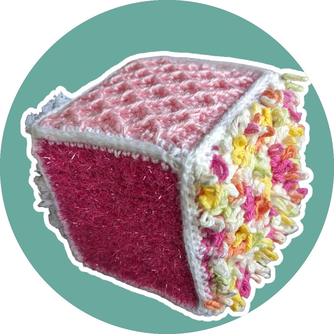 Sensory Cube Pink Fidget Toy, Handmade Gifts for New Parents, Dementia ...