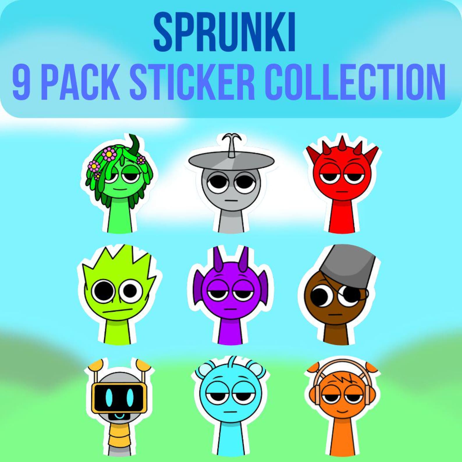 Children's Sprunki Sticker Pack | Gaming Stickers | Roblox | Sprunk ...