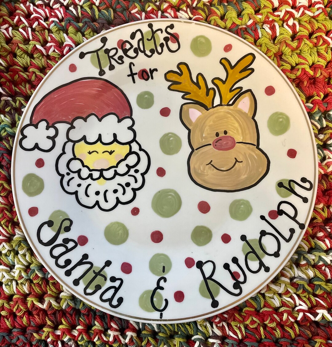 Treats for Santa and Rudolph Plate - Etsy