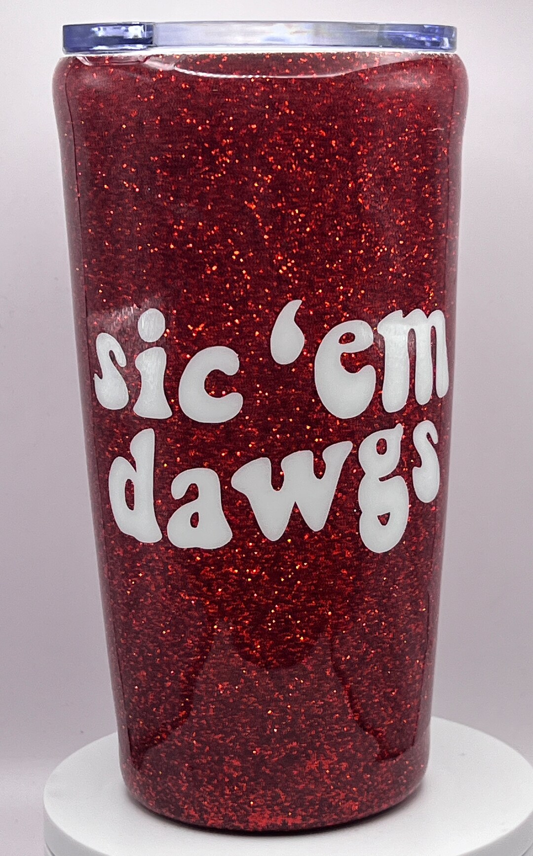 Georgia Bulldog, Sic 'em Dawgs Red Glitter Tumbler UGA Tumbler 20oz ...
