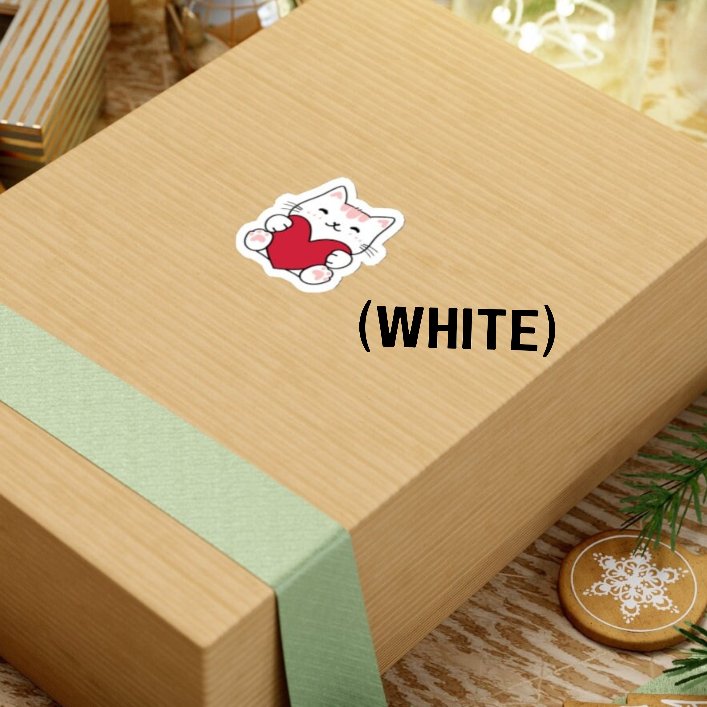 Cute Cat Sticker Gift for Cat Lovers Heart Sticker Decal Happy ...