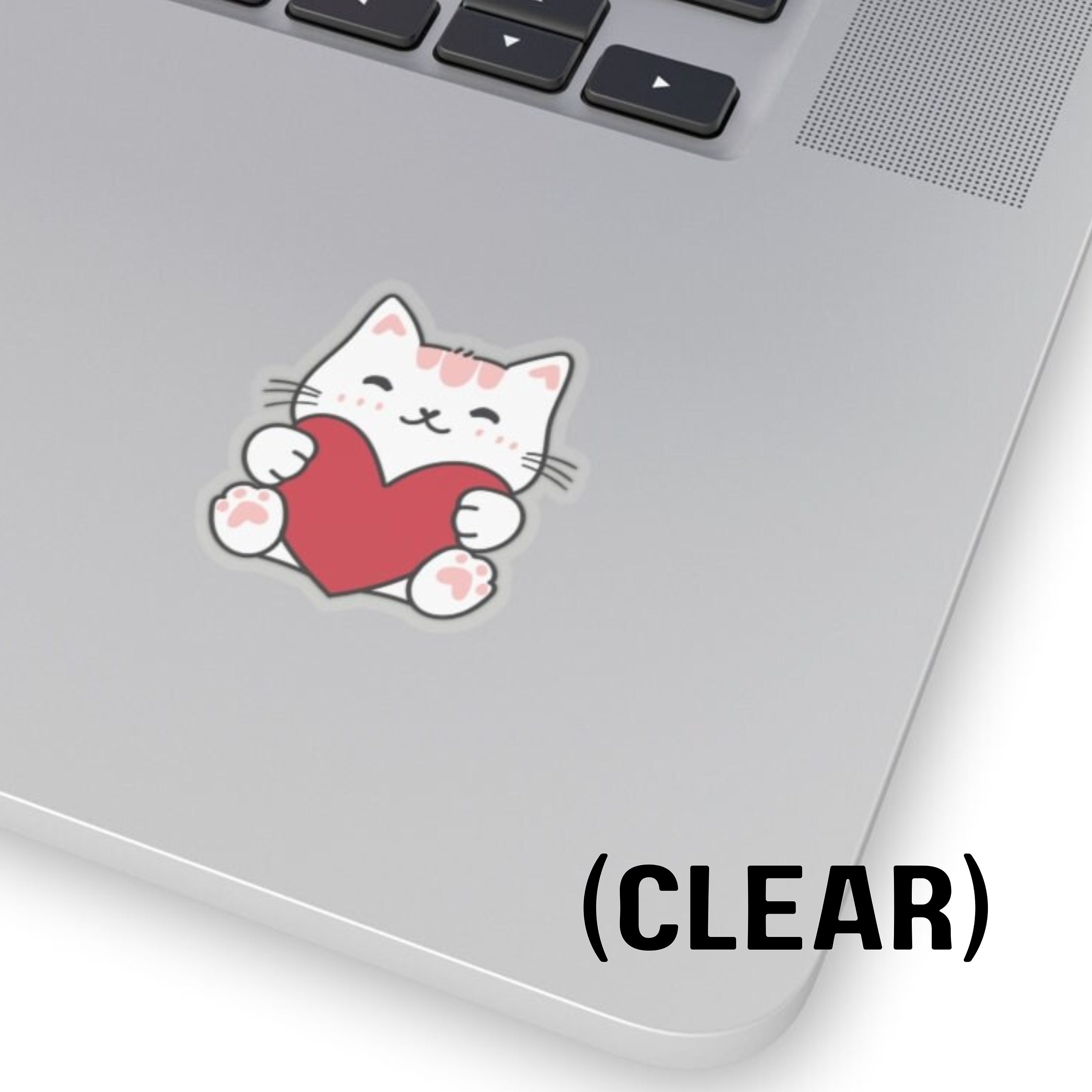 Cute Cat Sticker Gift for Cat Lovers Heart Sticker Decal Happy ...