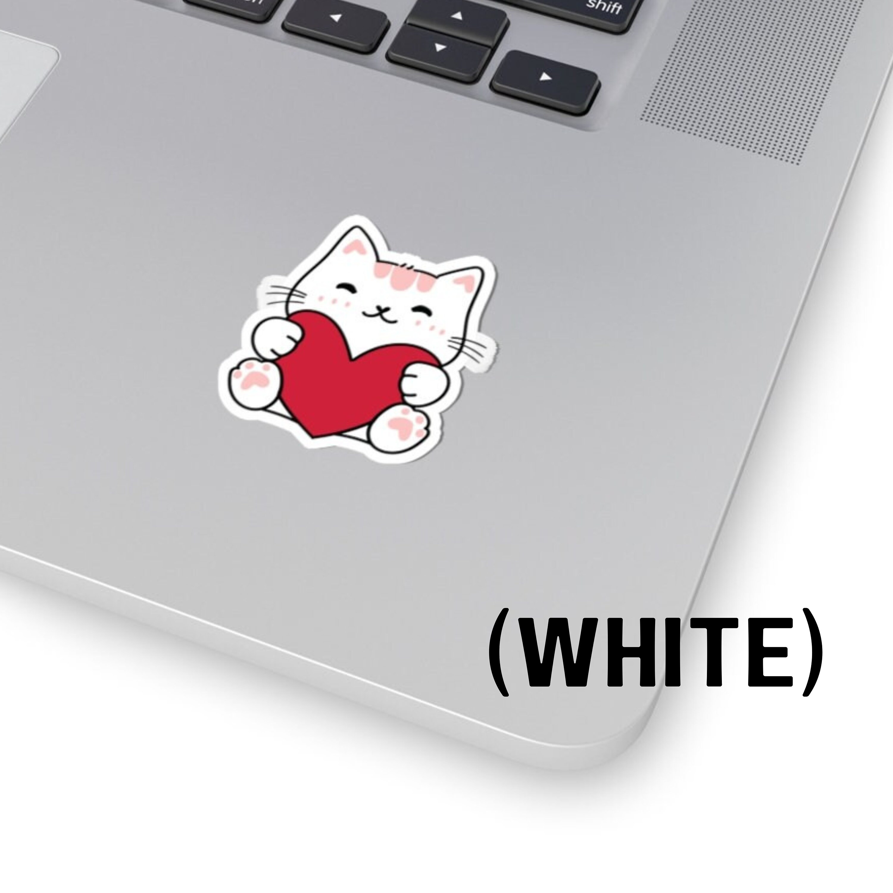 Cute Cat Sticker Gift for Cat Lovers Heart Sticker Decal Happy ...