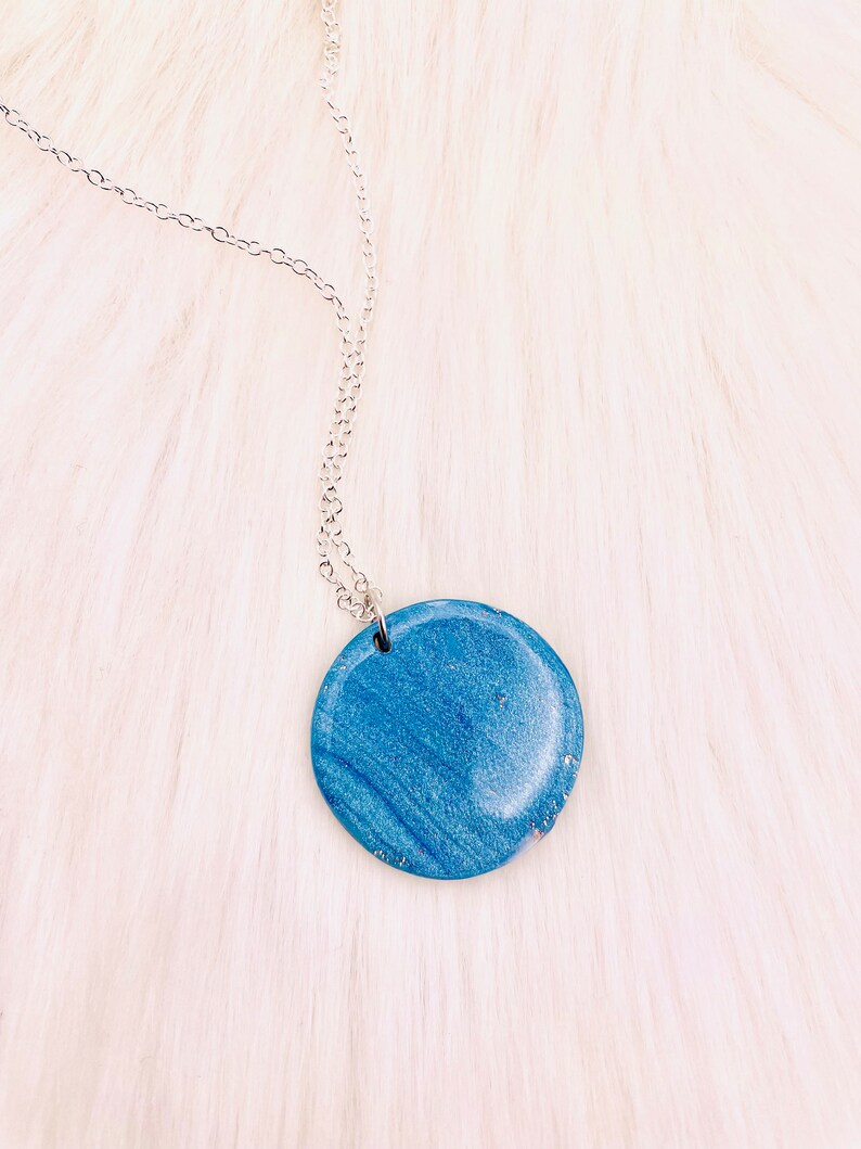 Blue Glitter Necklace Pendant - Etsy