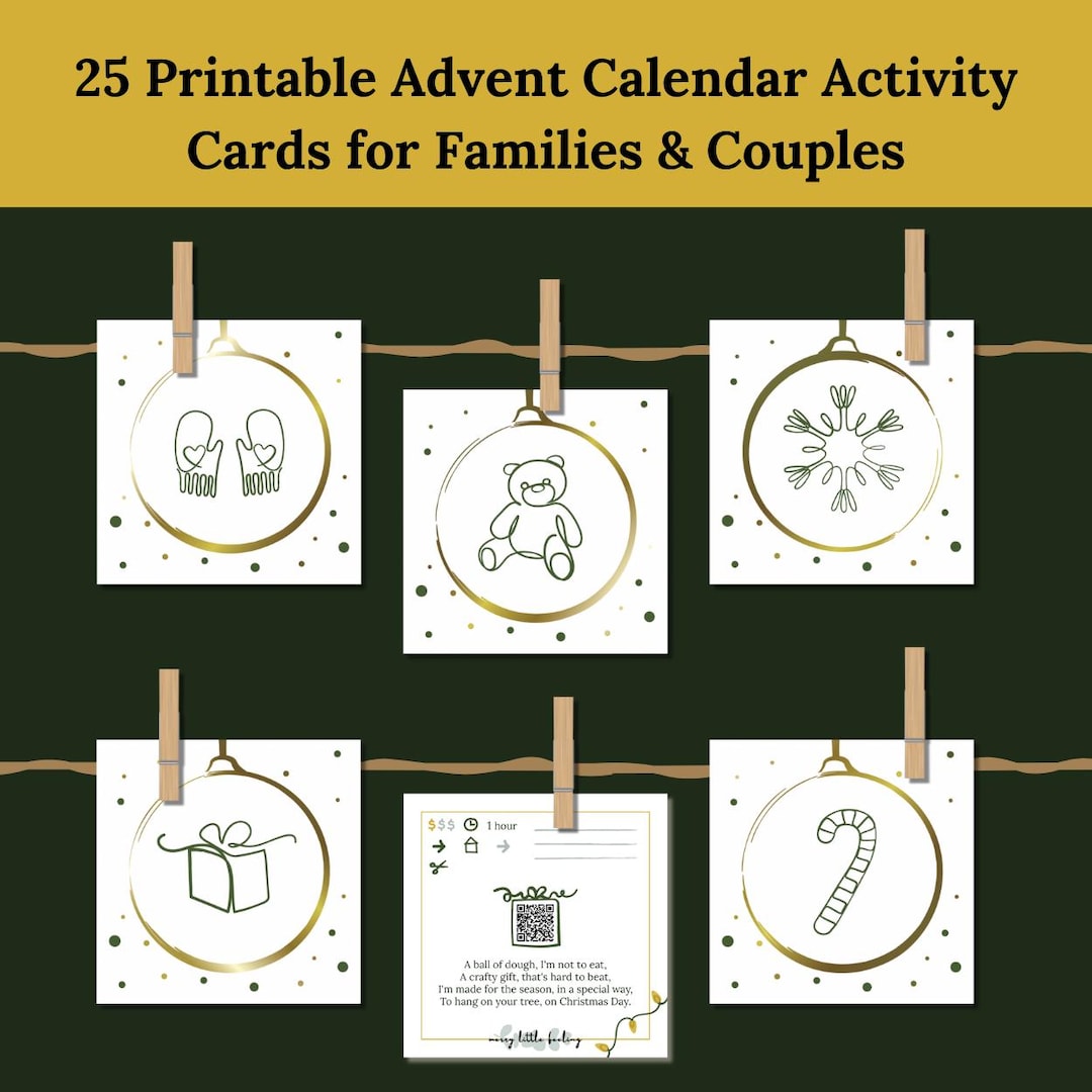 Advent Calendar Printable Cards for Christmas Countdown | Christmas ...