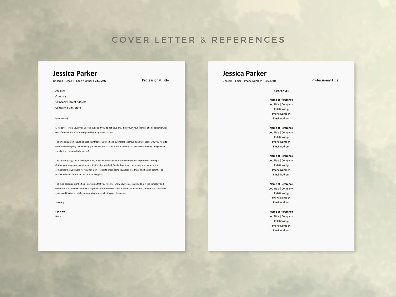 Resume Template Word ATS Friendly Resume Template Minimalist Canva ...