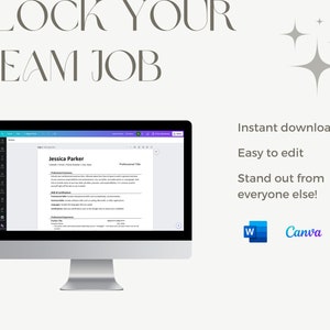 Resume Template Word ATS Friendly Resume Template Minimalist Canva ...