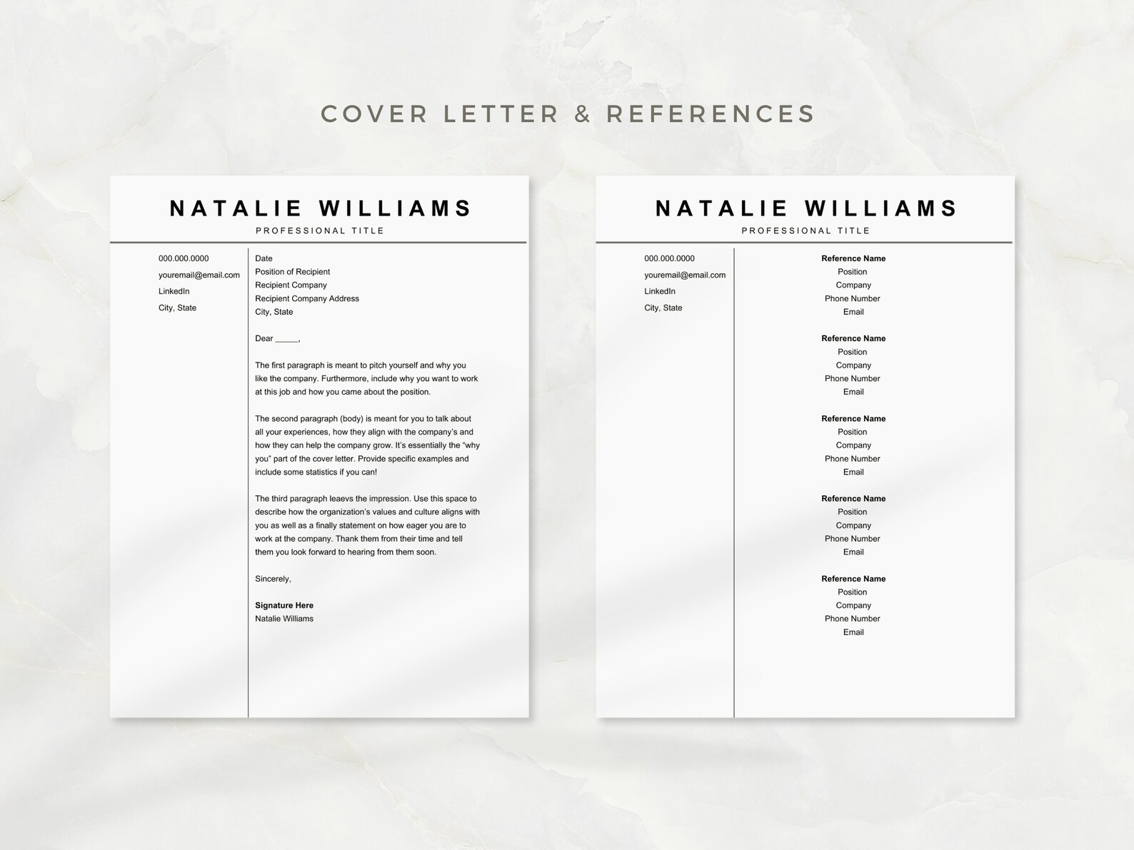 Resume Template Modern Resume Template Simple Clean Resume Google Docs ...