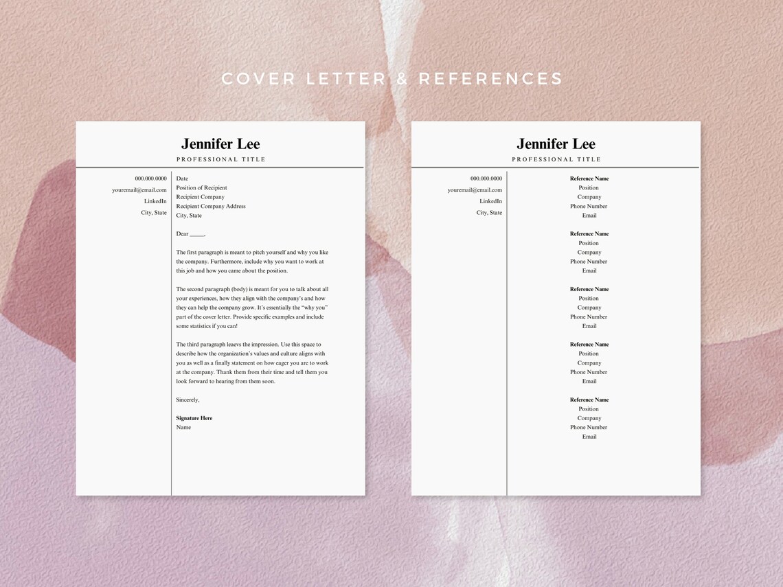 Resume Template Modern Resume Template Word Simple Resume for Google ...