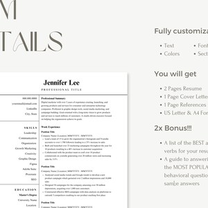Resume Template Modern Resume Template Word Simple Resume for Google ...