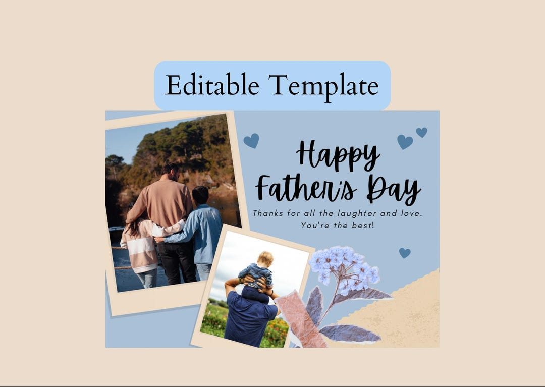 Father’s Day Card Template – Printable Father’s Day Card – Sentimental ...