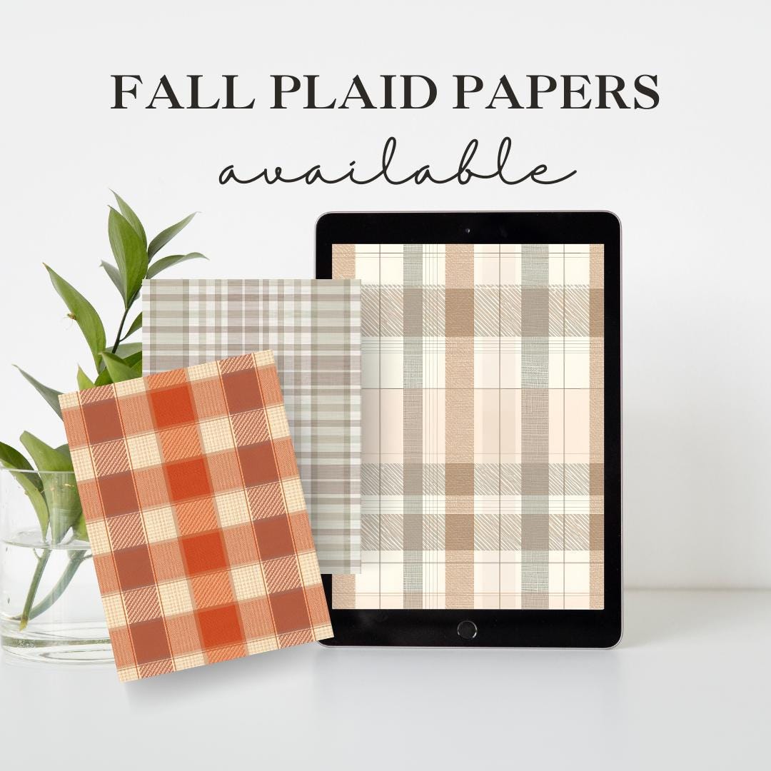 Pumpkin Spice Plaid Digital Paper | 18 Fall Scrapbook Backgrounds ...