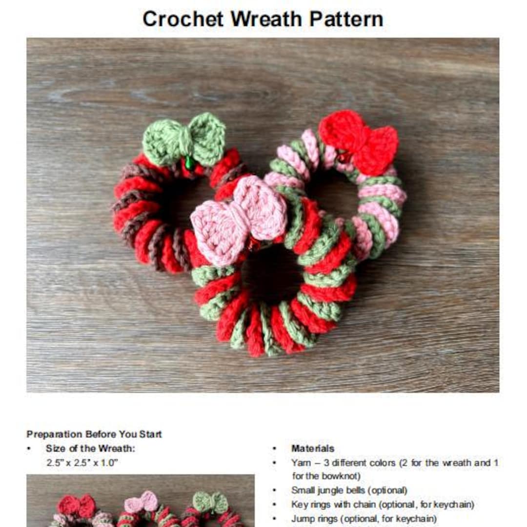 Christmas Wreath Crochet Pattern – Easy Holiday Decor Tutorial | PDF ...