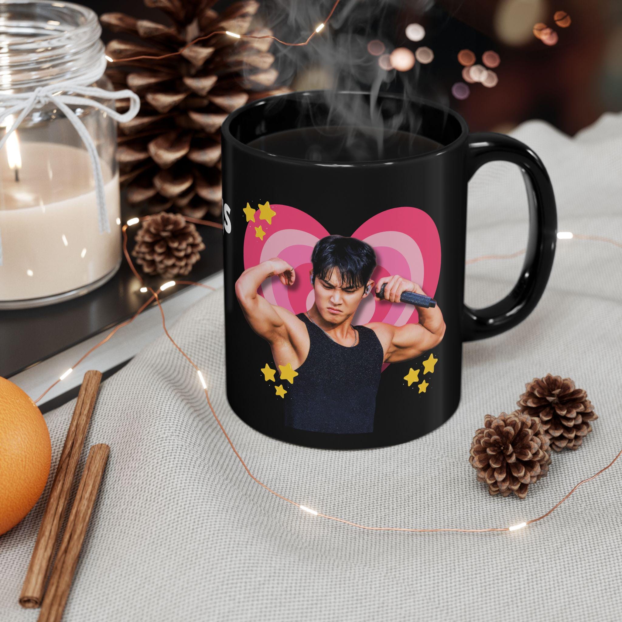 SVT Mingyu Biceps Black Mug, Seventeen Members Y2k Kpop Mug, Seventeen ...
