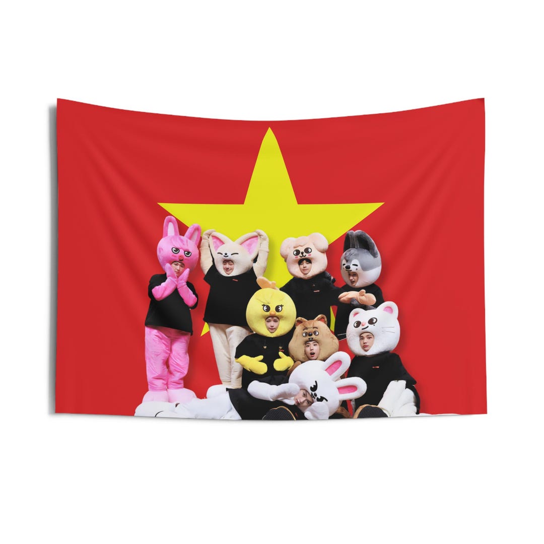 SKZ Skzoo Members Flag Banner, Stray Kids Group Photo Kpop Flag ...