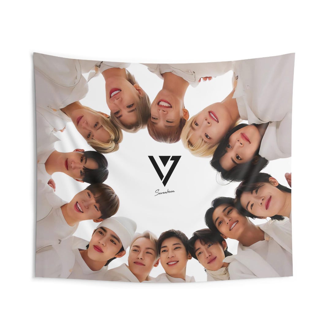 Seventeen Group Photo Flag Banner, SVT Members Kpop American Flag ...