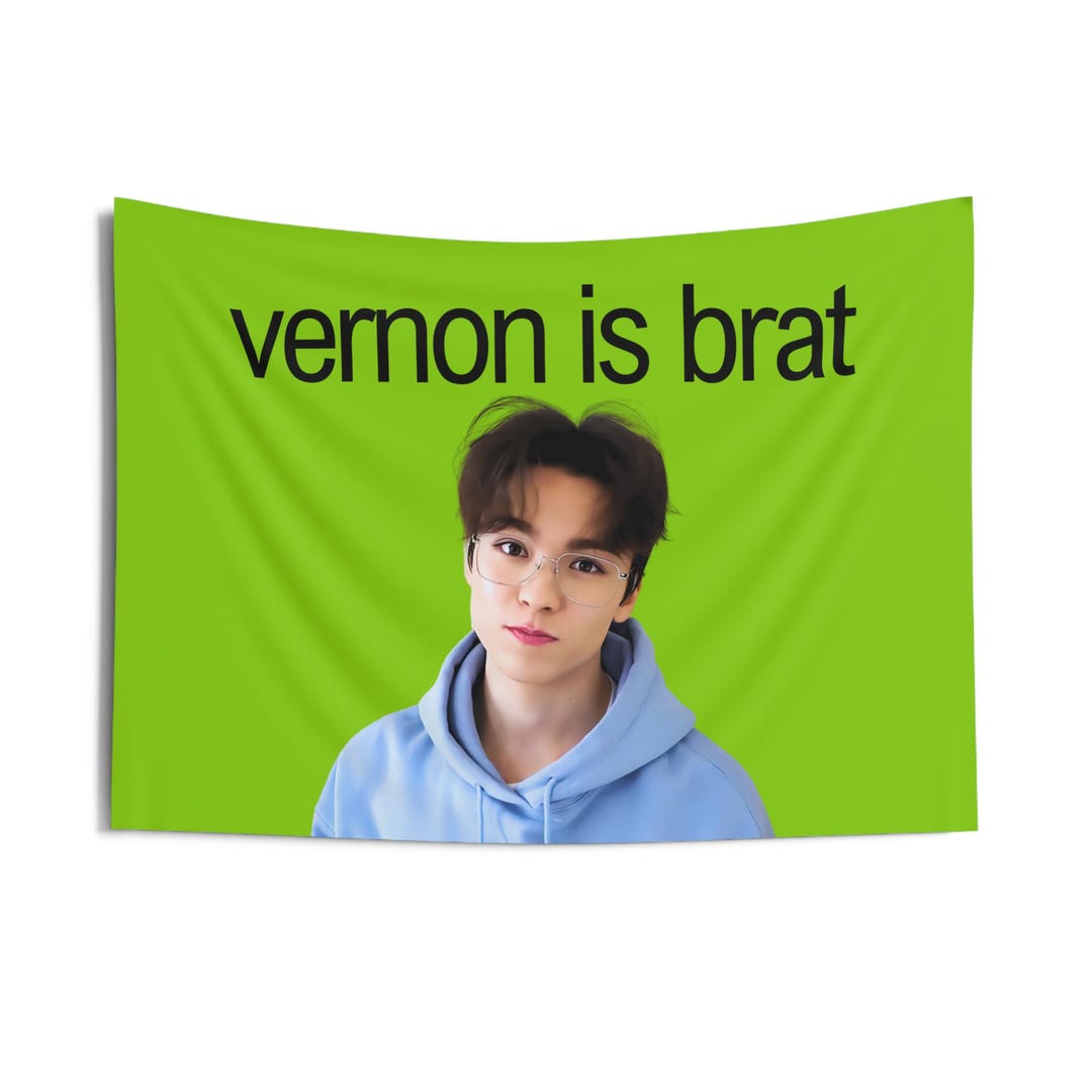 Svt Vernon Blue Hoodie Brat Flag Banner, Seventeen Members Kpop Flag ...