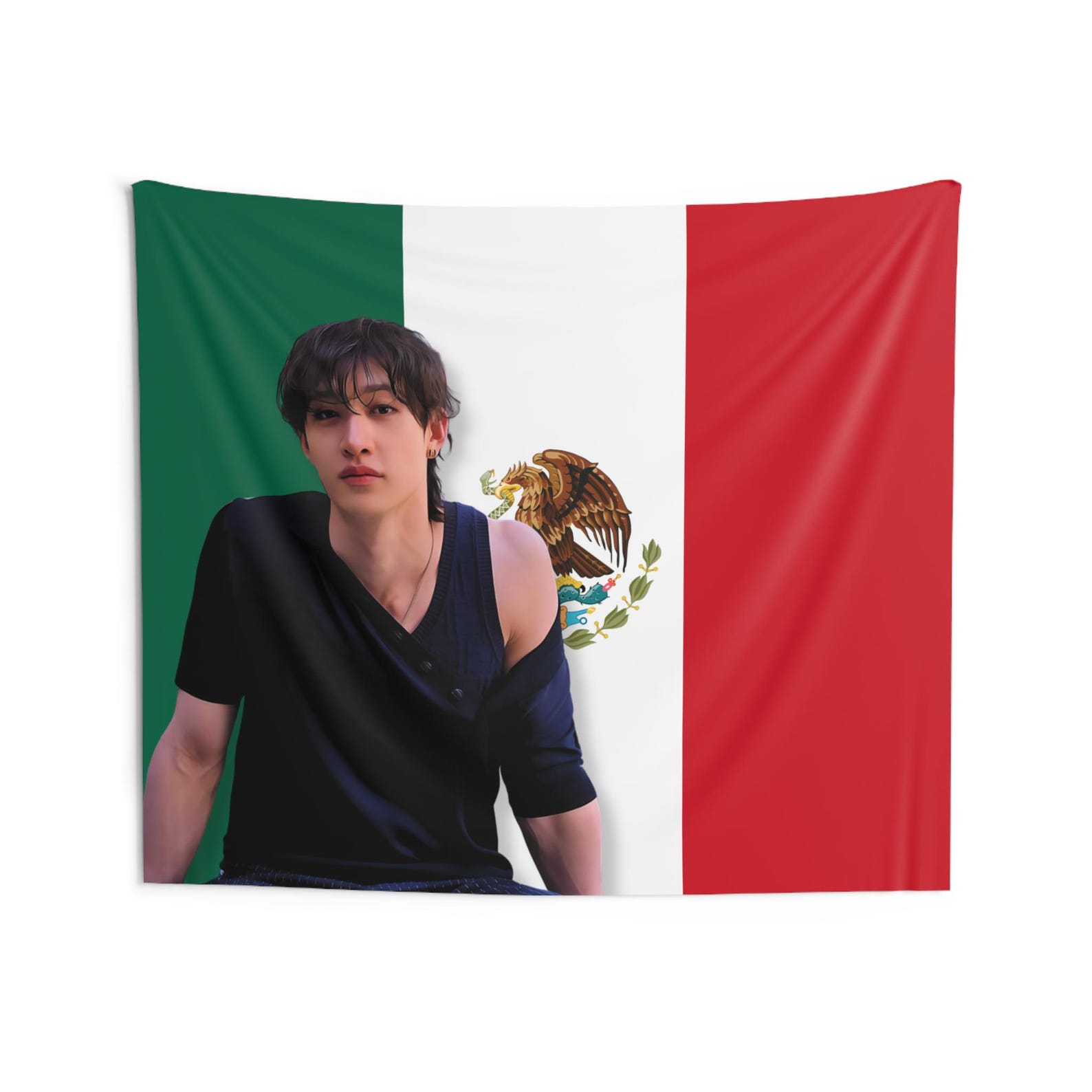 Skz Bang Chan Shoulder Mexico Flag Banner, Stray Kids Members Kpop Flag ...