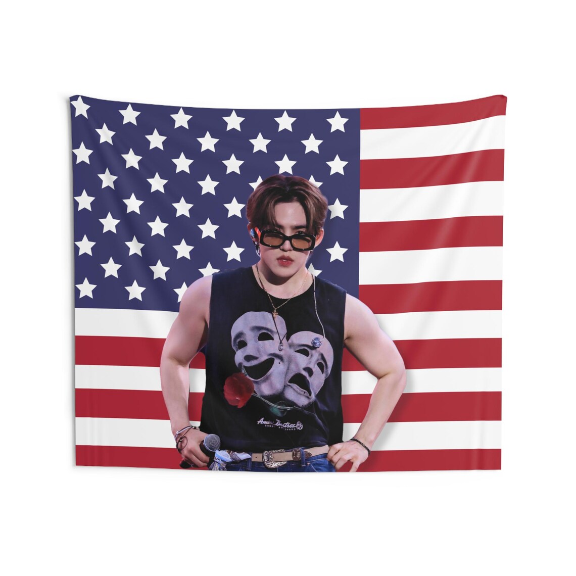 Svt Scoups Biceps America Flag Banner, Seventeen Members Kpop Flag, Svt ...
