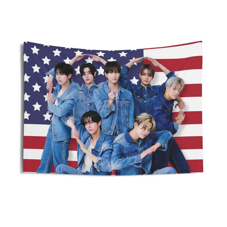 Enhypen Members Group Photo Flag Banner, Enhypen Members Kpop American ...