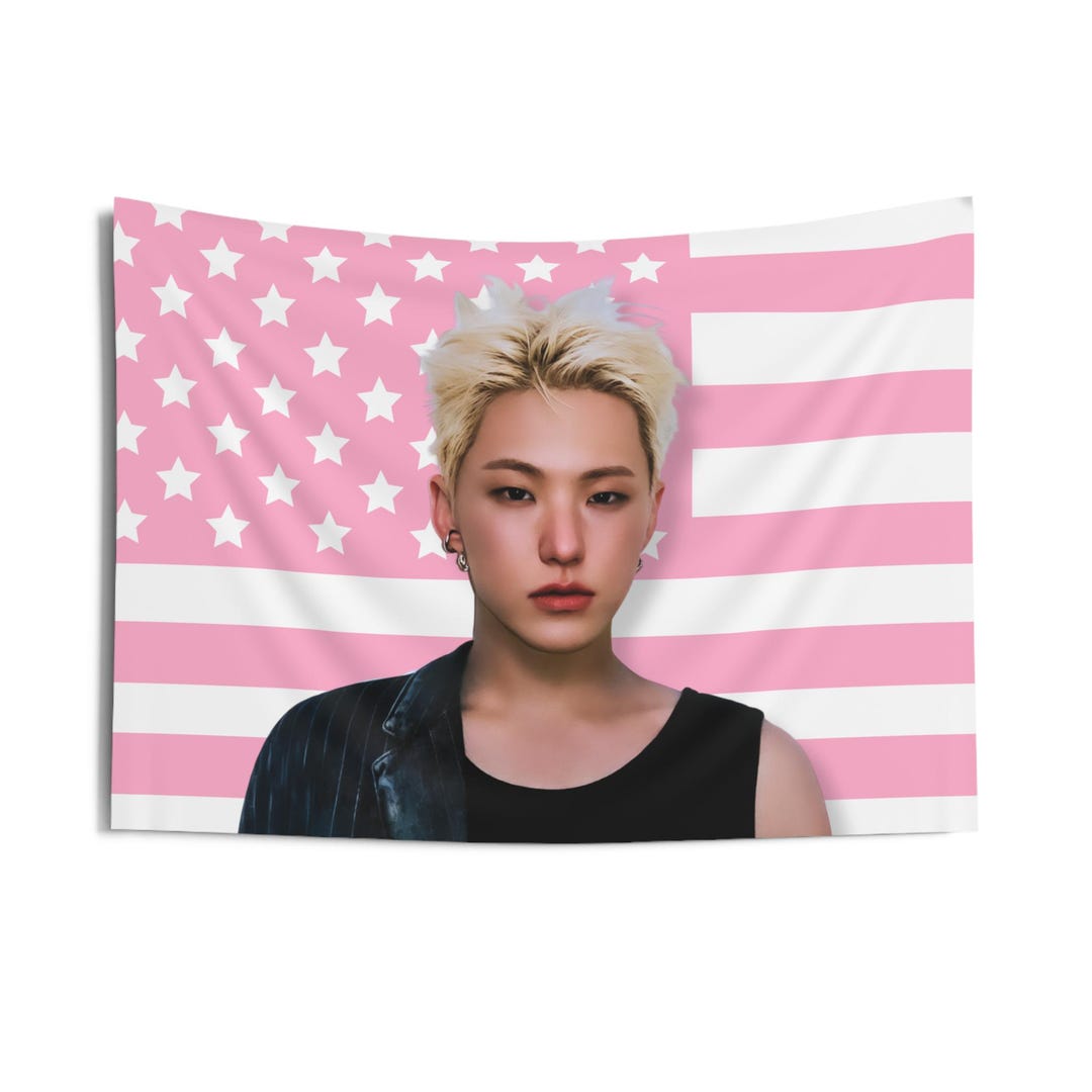 Svt Hoshi Blonde Magazine America Flag, Seventeen Members Kpop Flag ...