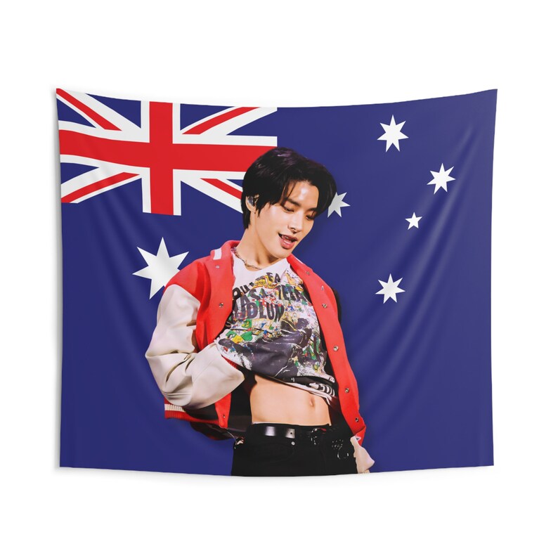 ENHYPEN Jake Australia Flag Banner, Enhypen Jake Abs Kpop Flag Tapestry ...