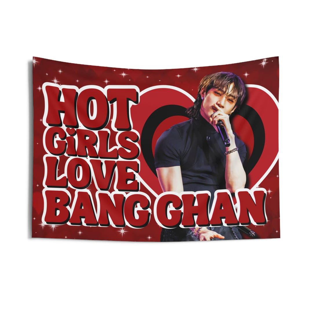 SKZ Bang Chan Mullet Hot Girls Banner, Stray Kids Members Kpop Flag ...