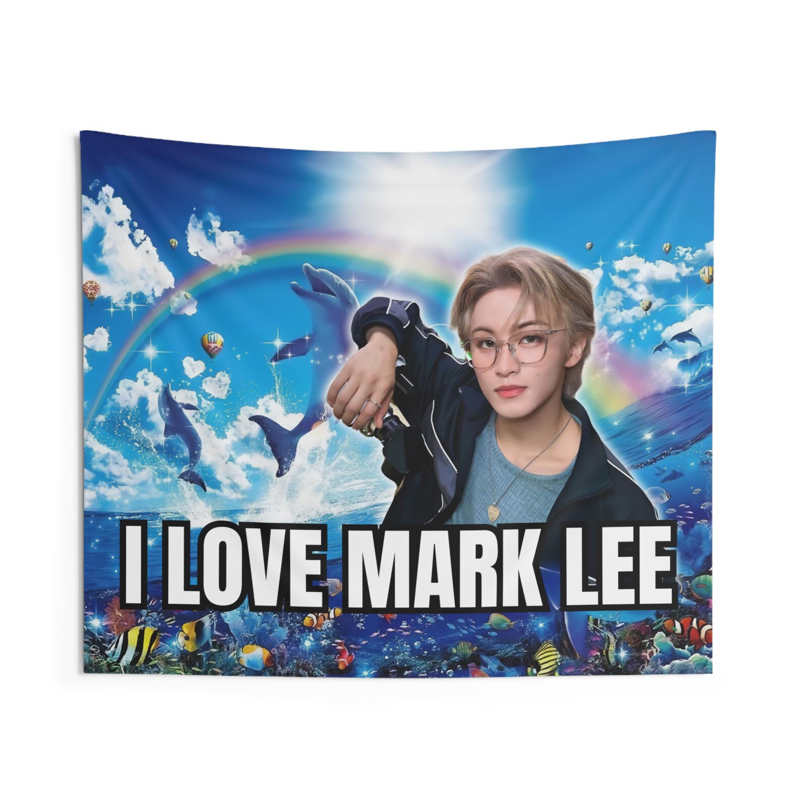 Nct Mark Lee Dolphin Meme Concert Banner, Nct 127 Tour 2025 Kpop Flag ...