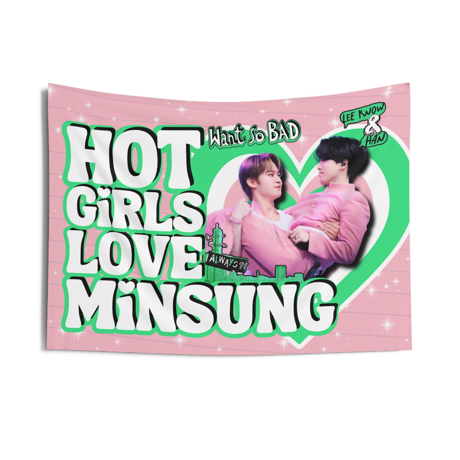 Skz Han Lee Know Hot Girls Concert Banner, Stray Kids Minsung Kpop Flag ...