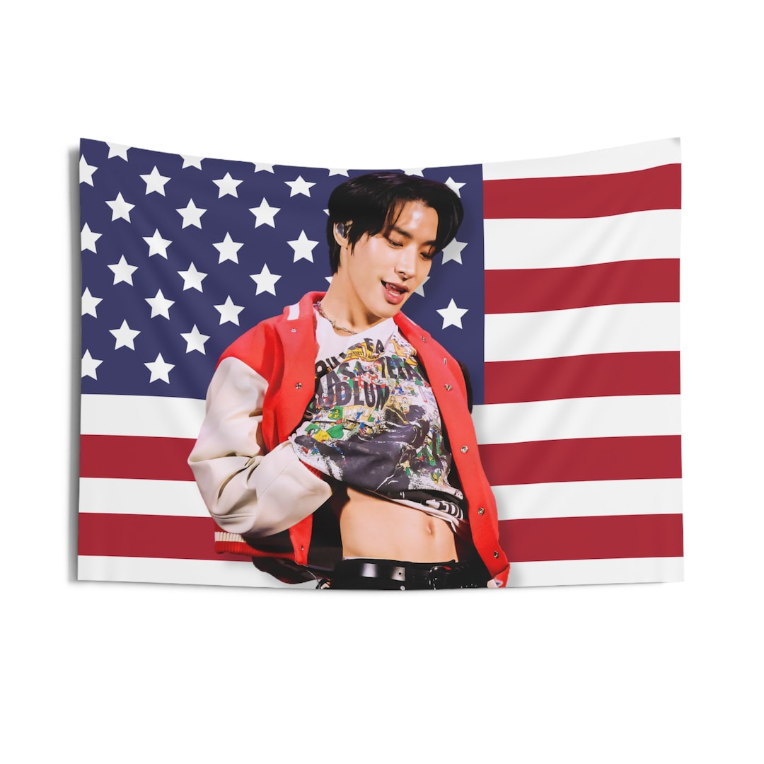 Enhypen Jake Abs Flag Banner, Enhypen Jake Kpop American Flag Tapestry ...