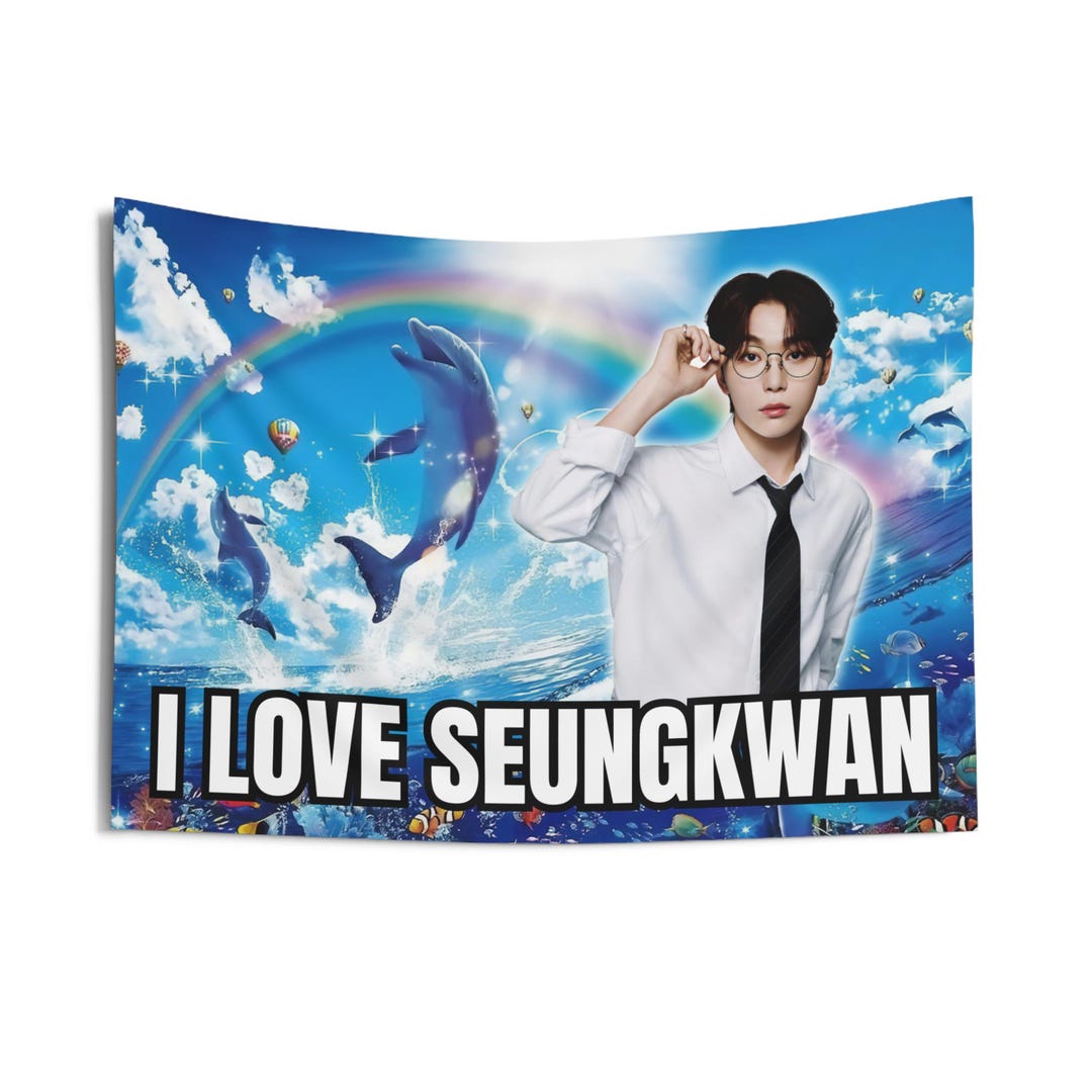 Svt Seungkwan Dolphin Meme Banner, Seventeen Members Kpop Flag, Svt ...