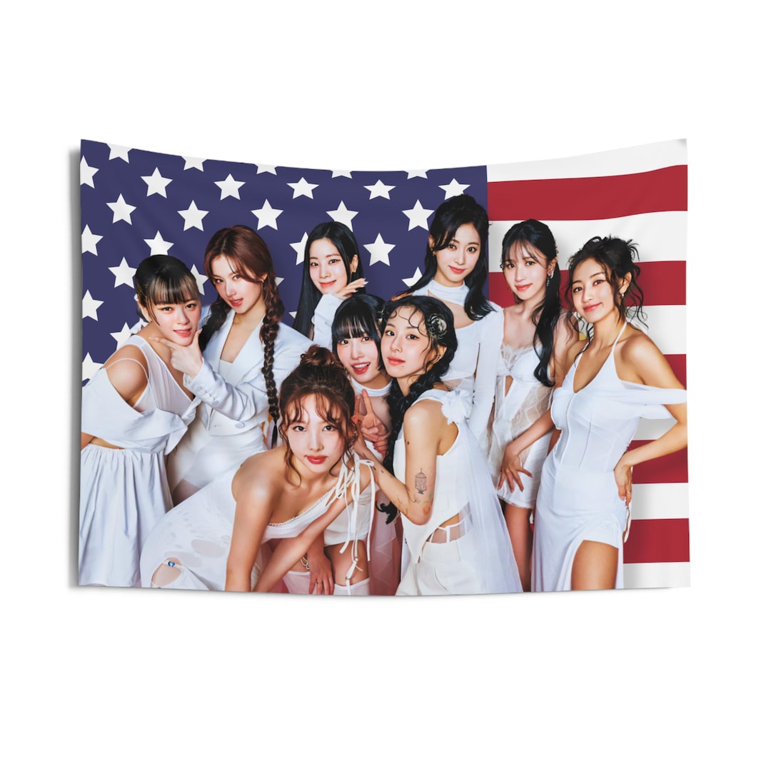 Twice Members Photoshoot America Flag, Twice Album Kpop Flag, Twice ...