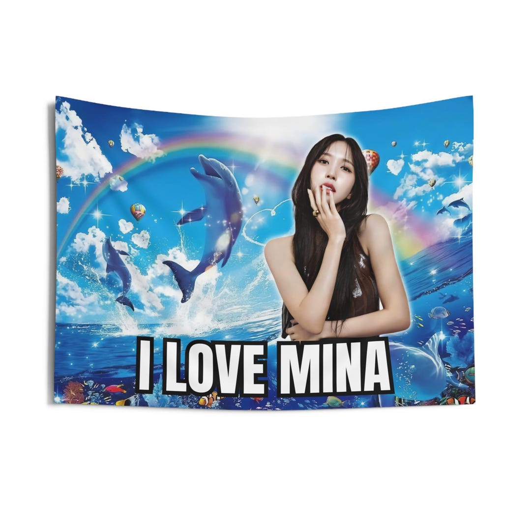 Twice Mina Dolphin Meme Concert Banner, Twice Members Kpop Flag, Twice ...