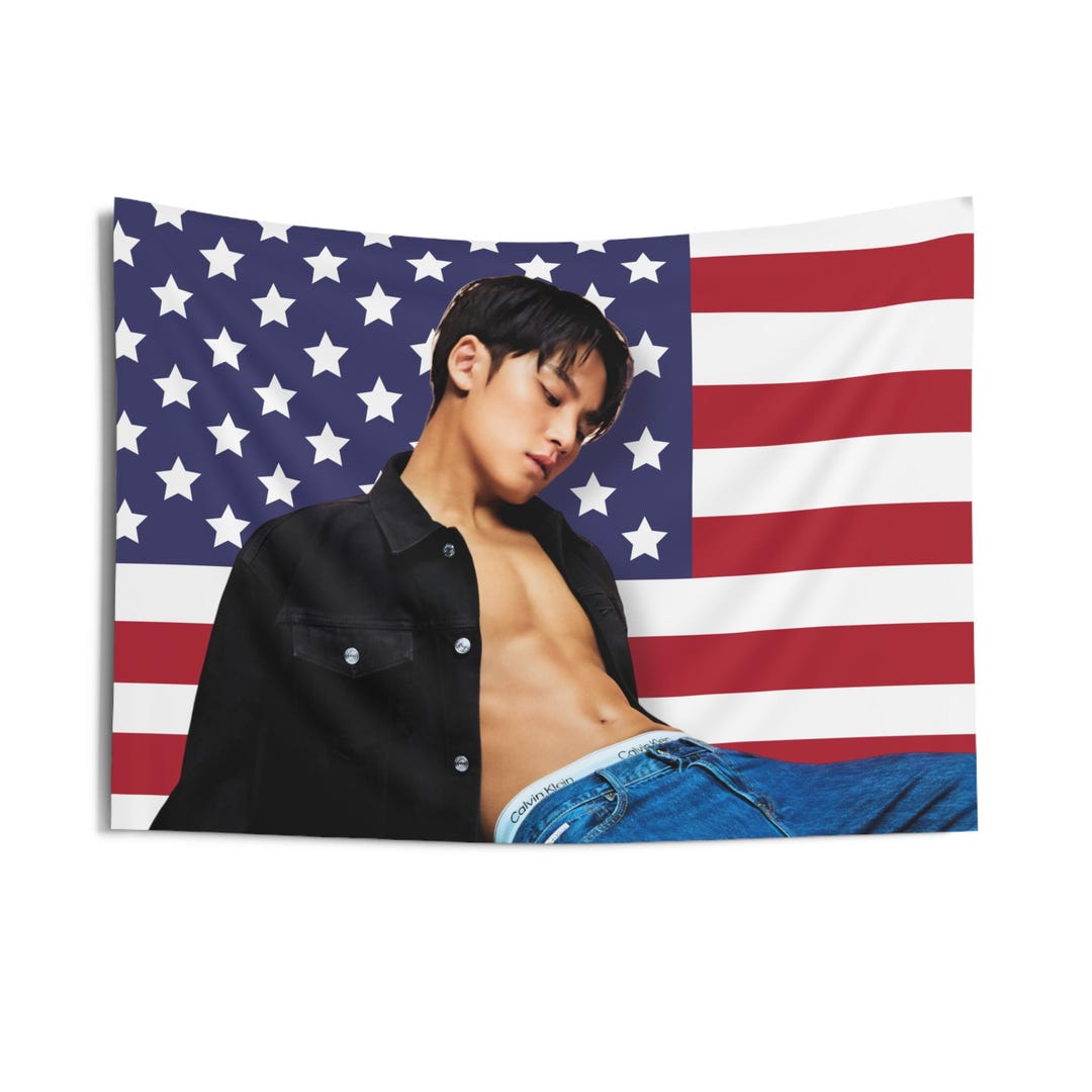 Svt Mingyu Abs Jeans Photoshoot America Flag, Seventeen Members Kpop ...