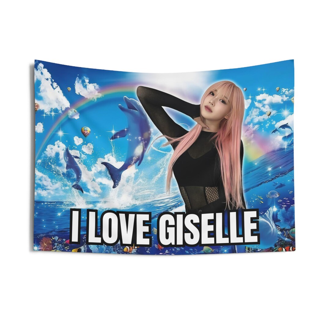 Aespa Giselle Dolphin Meme Concert Banner, Whiplash Aespa Kpop Flag ...