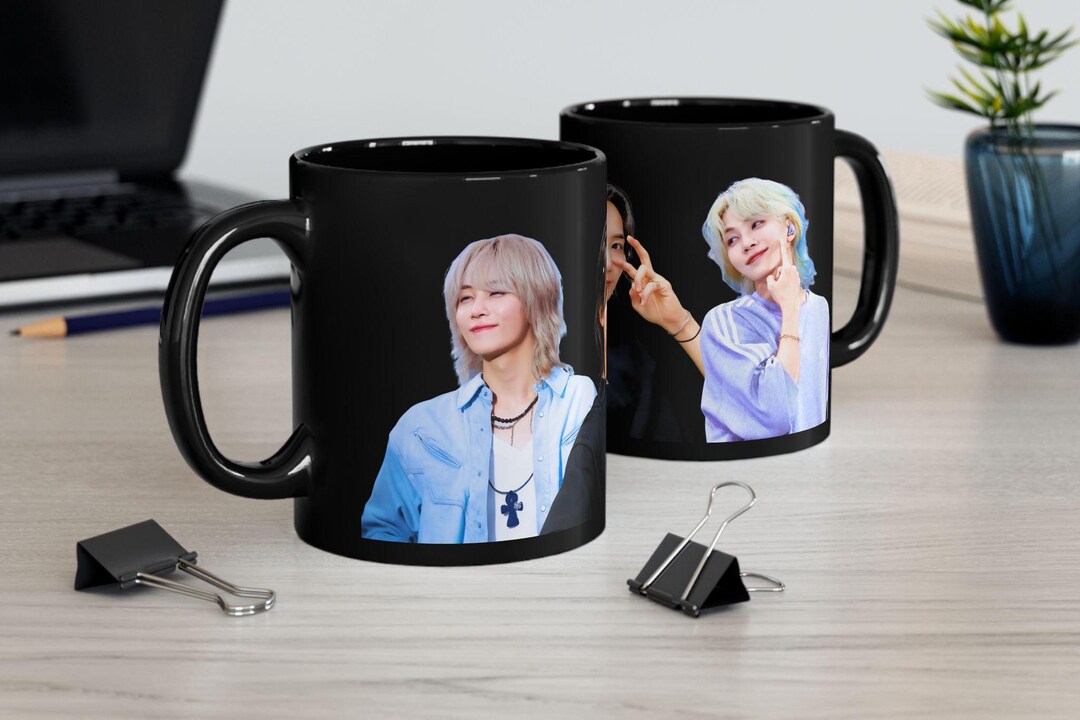 SVT Jeonghan Angel Black Mug, Seventeen Members Kpop Mug, Seventeen ...