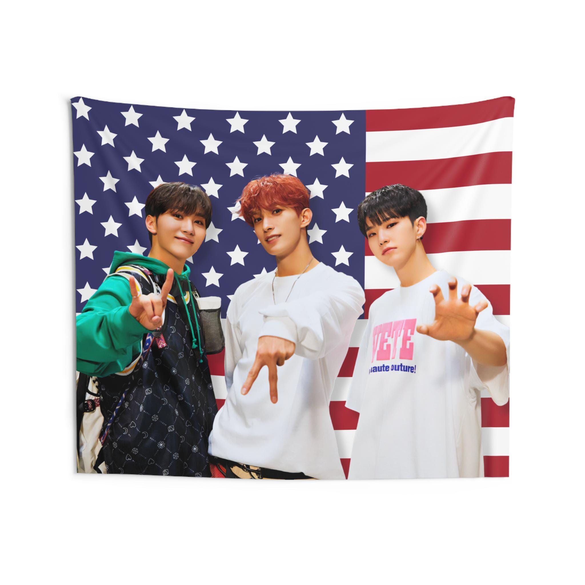 Svt BSS Hand Sign America Flag Banner, Seventeen Booseoksoon Kpop Flag ...