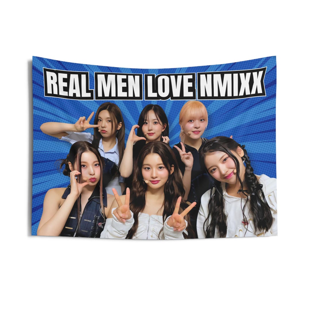 Nmixx Members Real Men Concert Banner, Nmixx Group Photo Kpop Flag ...