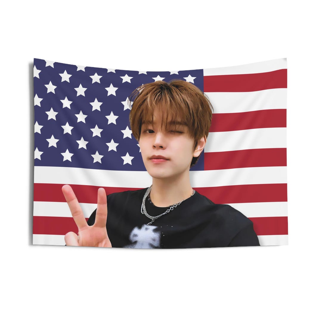 Stray Kids Seungmin Peace America Flag, Skz Members Kpop Flag, Stray ...