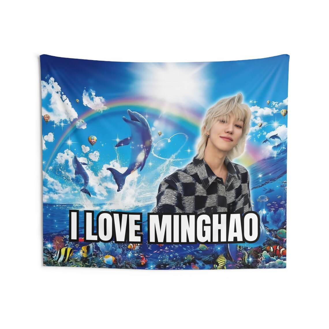 Svt The8 Minghao Dolphin Meme Banner, Seventeen Members Kpop Flag, Svt ...