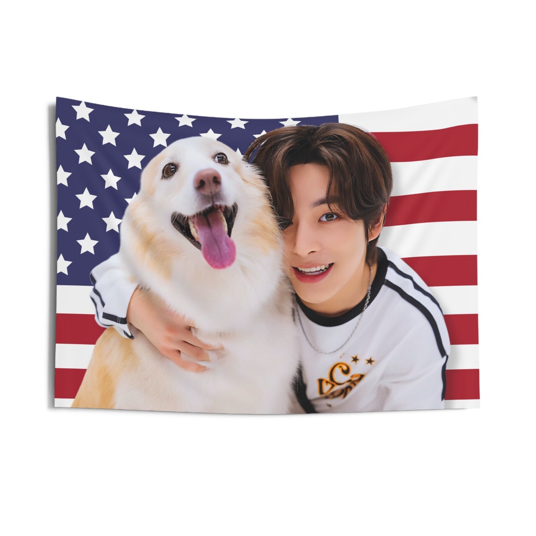 Enhypen Jake Layla Flag Banner, Enhypen Jake Kpop American Flag ...