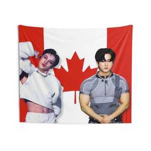 SKZ Bang Chan Changbin Canada Flag Banner, Stray Kids Bang Chan ...