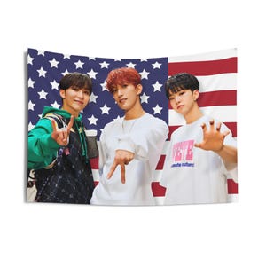 Svt BSS Hand Sign America Flag Banner, Seventeen Booseoksoon Kpop Flag ...