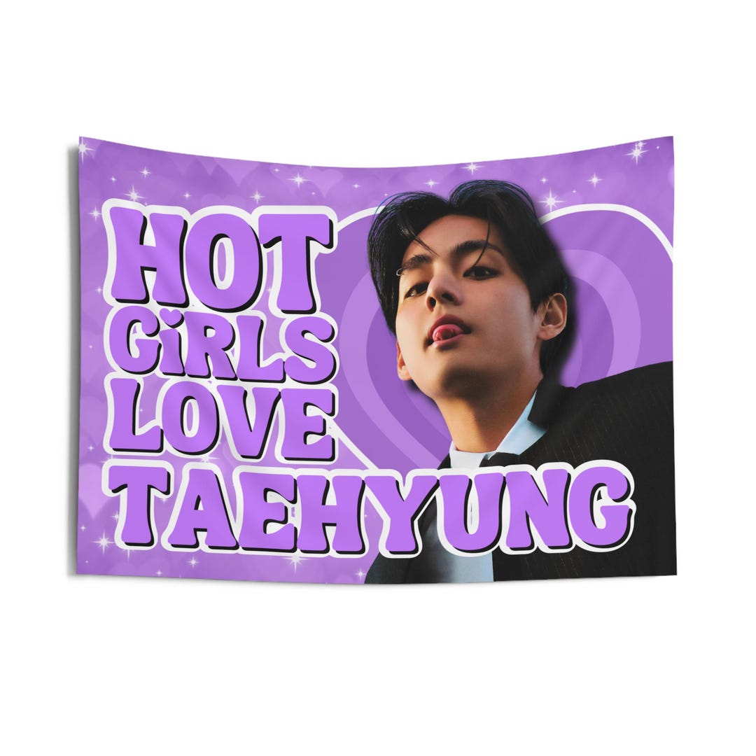 BTS Taehyung Layover Hot Girls Concert Banner, Bts V Kpop Flag, Bts ...