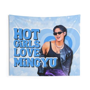 SVT Mingyu Blue Hot Girls Concert, Seventeen Members Kpop Flag, Svt ...