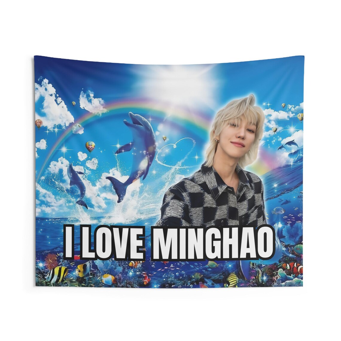 Svt The8 Minghao Dolphin Meme Banner, Seventeen Members Kpop Flag, Svt ...