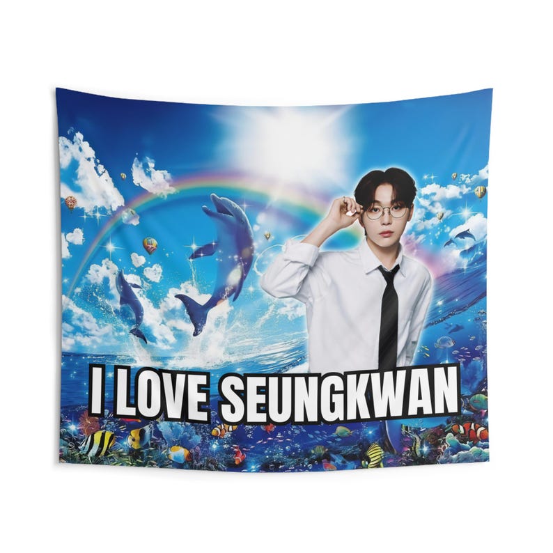 Svt Seungkwan Dolphin Meme Banner, Seventeen Members Kpop Flag, Svt ...