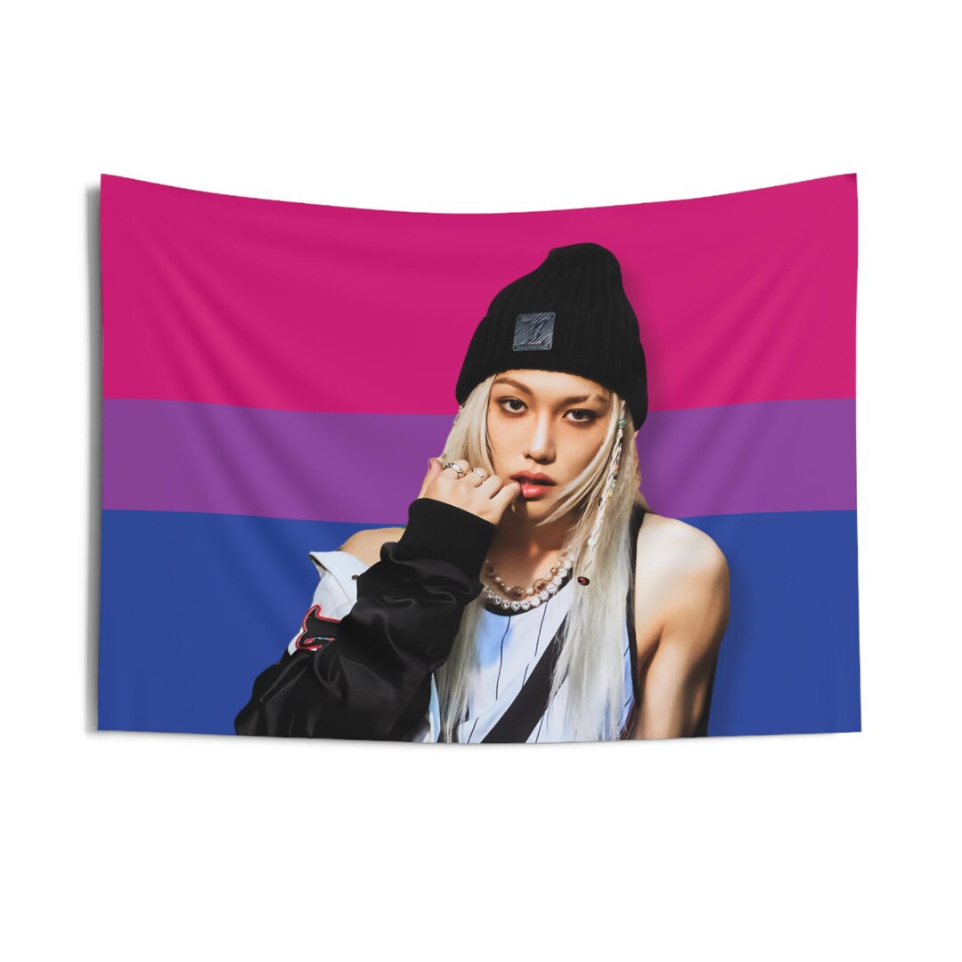 Skz Felix Hiptape Bisexual Flag Banner, Stray Kids Members Kpop Flag ...